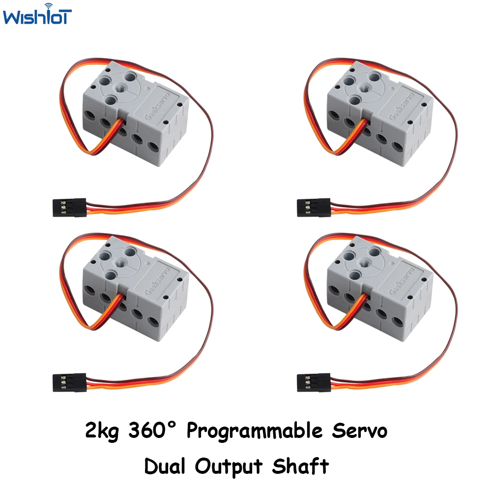 4PCS-Geekservo-2kg-360-Degree-Programmable-Servo-Dual-Output-Shaft-MCU ...