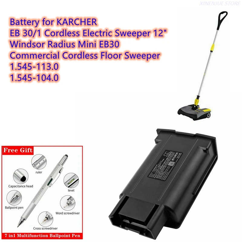 CS-Battery-2500mAh-for-KARCHER-EB-30-1-Cordless-Electric-Sweeper-12 ...