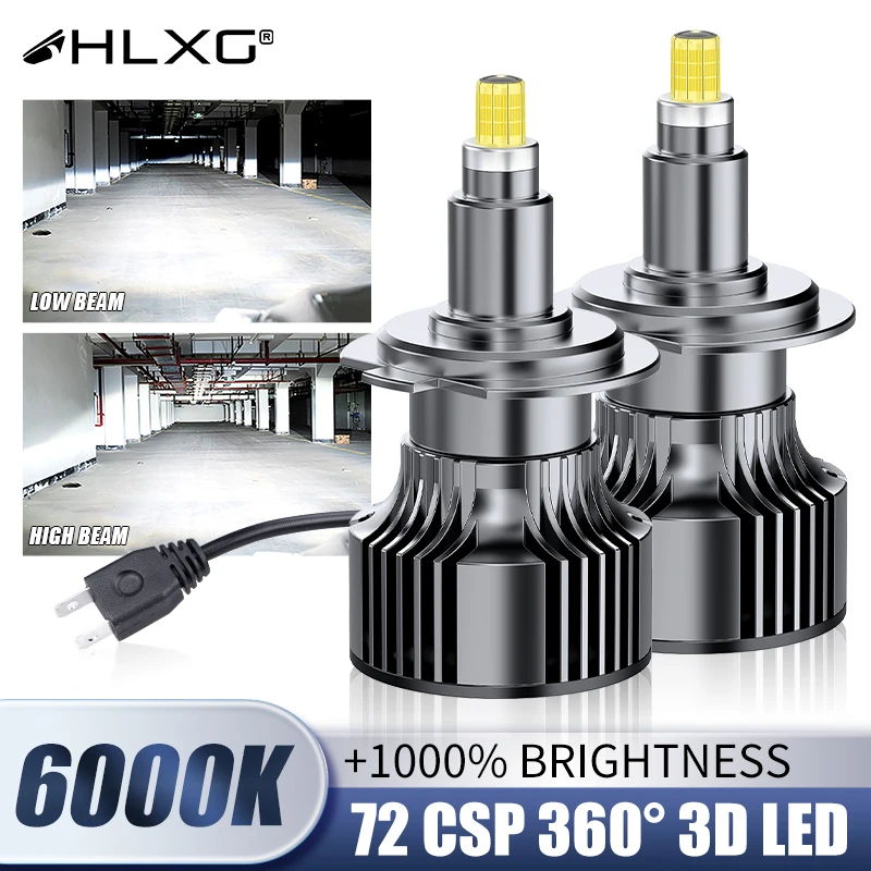 HLXG H7 faros LED CANBUS H11 H8 H9 HB3 9005 HB4 9006 Hir2 9012 Turbo Bi ...