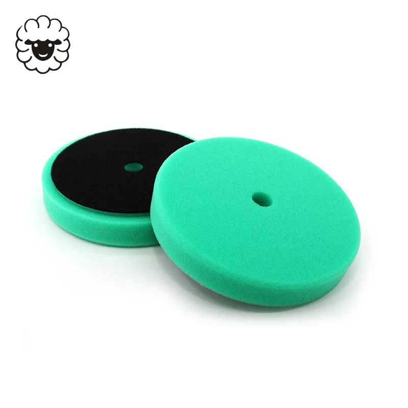 1000-Sheep-5-Inch-Foam-Buffing-Pad-hook-and-loop-130mm-green-cutting ...