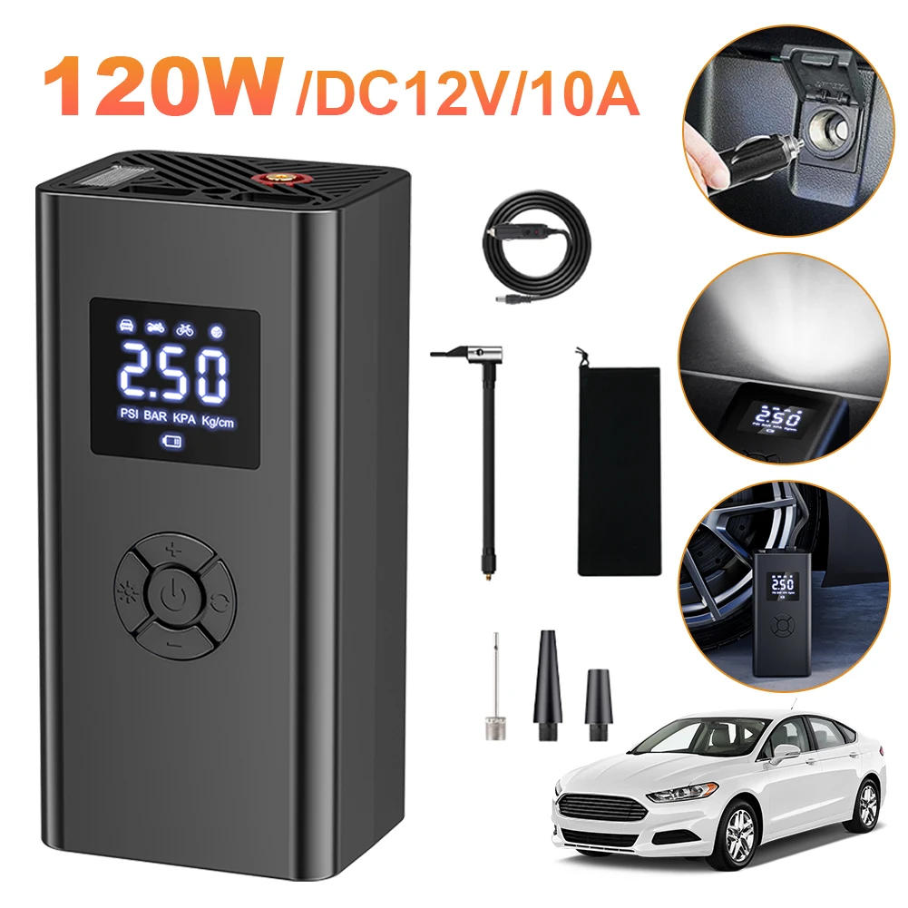 Car-Air-Compressor-150PSI-Digital-Tire-Pressure-Gauge-Wireless-Electric ...