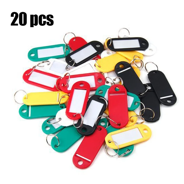 10/20pcs Colorful Plastic Keychain Key Tags Label Numbered Name Baggage ...