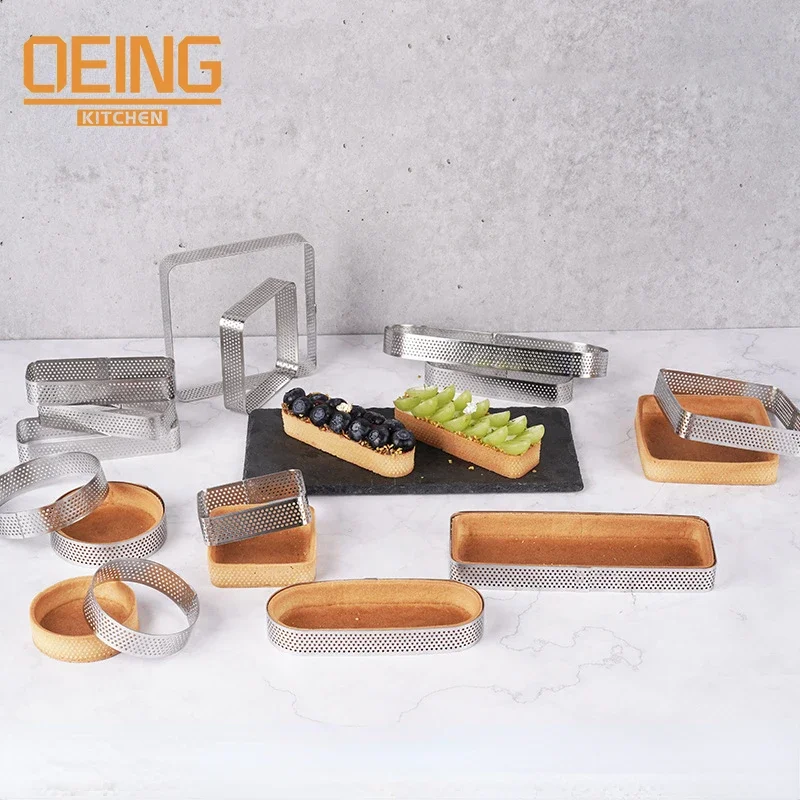 Stainless-Steel-Cake-Molds-Round-Square-Perforated-Ventilation-Mousse ...