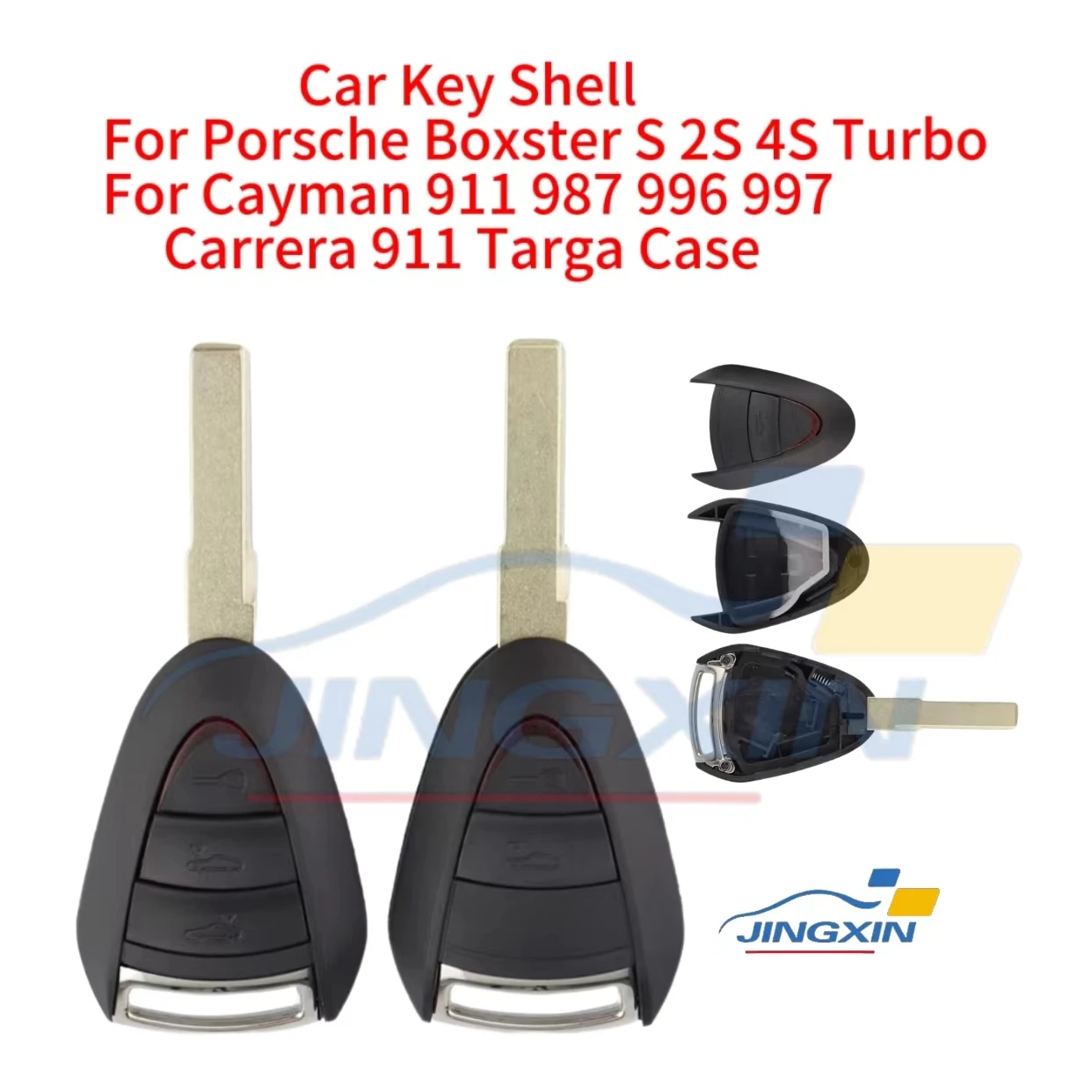 Jingxin Replacement 2/3 Button Car Key Shell For Porsche Boxster S 2S ...