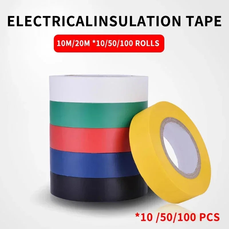 10/50/100 Rolls Electrical Tape Wire Insulating Tape Adhesive Colored ...
