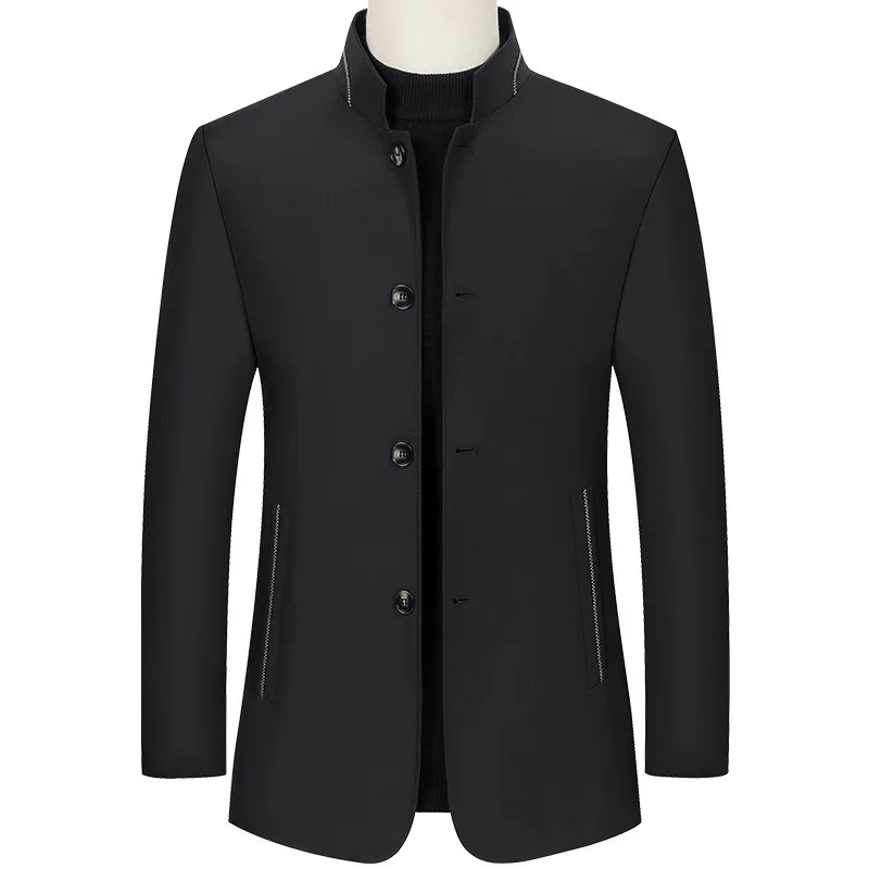 BROWON-Brand-Business-Casual-Men-Jacket-2024-Spring-and-Autumn-Solid-Color-Stand-Collar-Jackets ...