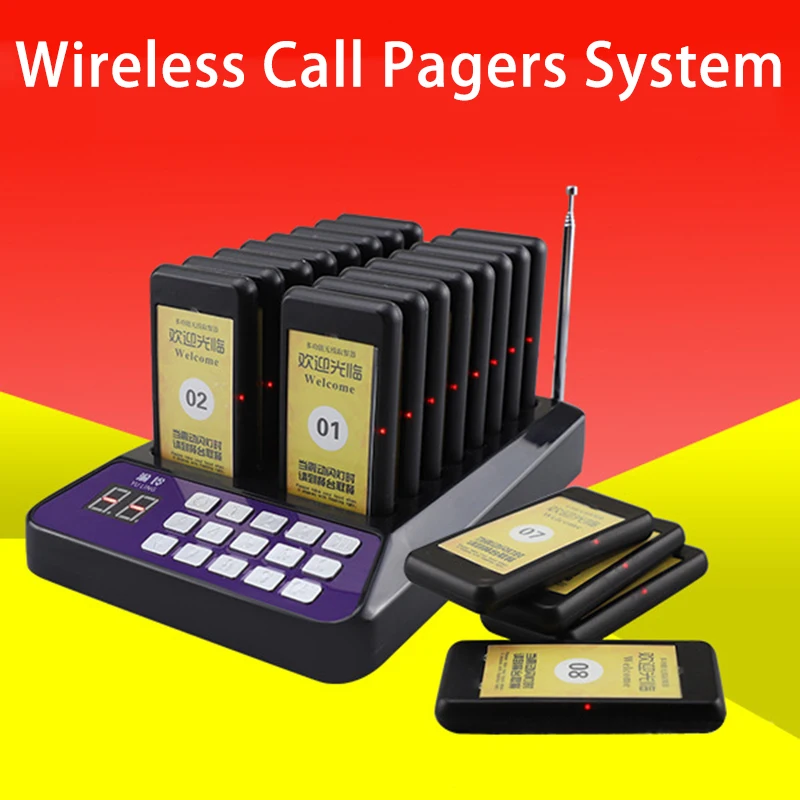Pager Wireless Call Pagers System with 16/20 Receivers Support 999 ...
