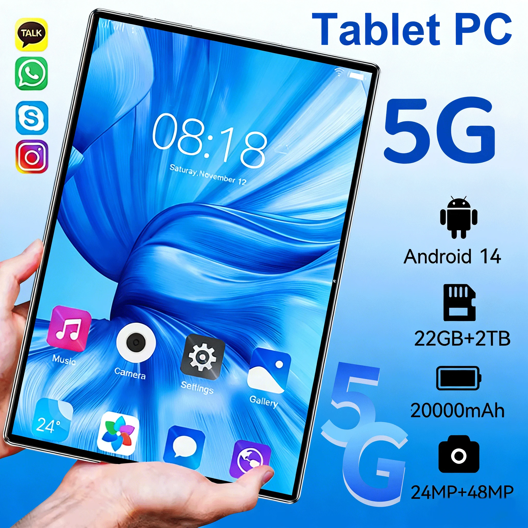 2026 NEW Tablet Android 14 22GB+2TB 20000mAh Pad 15 Pro Original ...