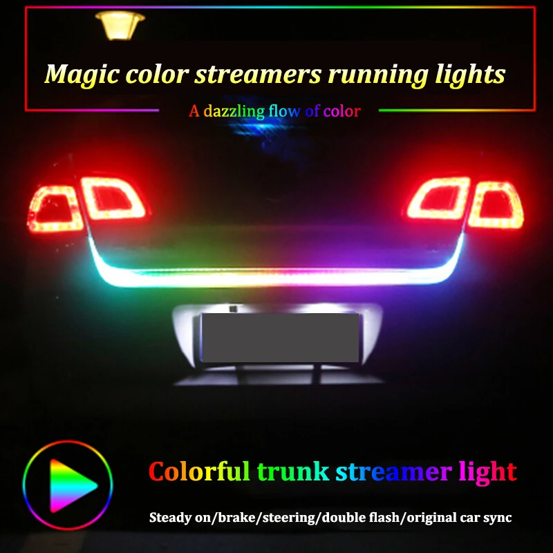 Dynamic 1.2M 1.5M LED Car Trunk Tail Light Colorful 12V LED Turn Signal ...