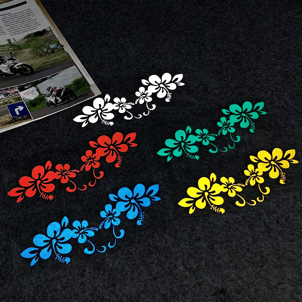 JDM-Hawaiian-Hibiscus-Flower-Reflective-Car-Sticker-Decor-Motorcycle ...