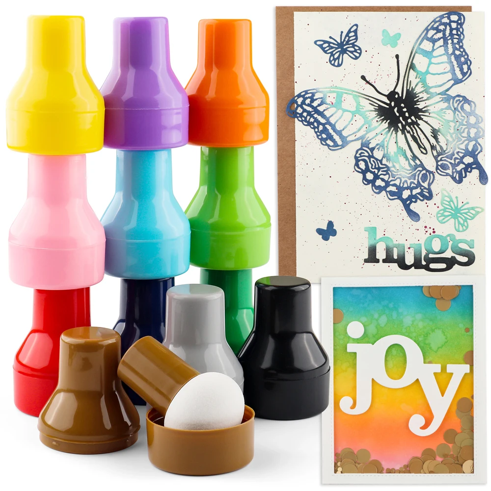 3Pcs-set-Colorful-Paper-Pouncers-Ink-Applicator-With-Storage-Cases-For ...