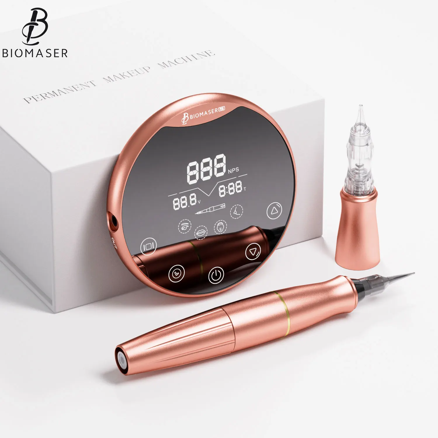 BIOMASER-P90-Rotary-Tattoo-machine-Rose-Gold-Digital-Permanent-Makeup ...