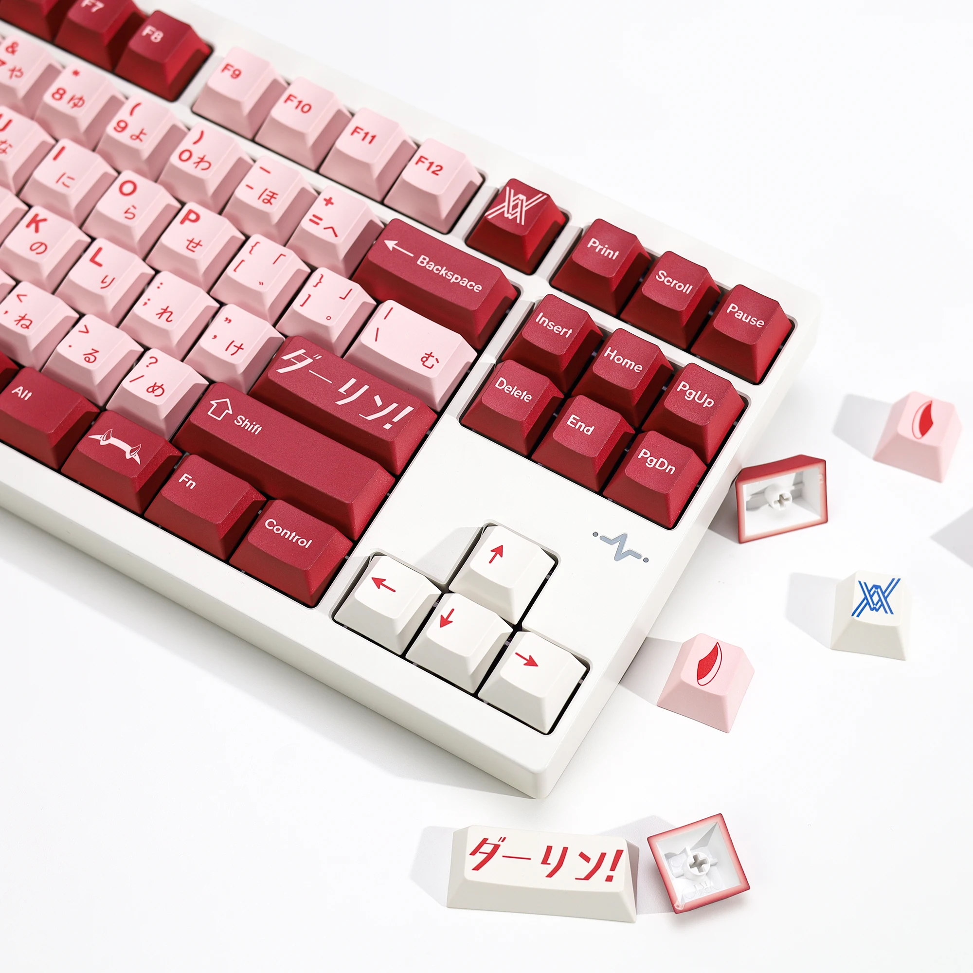 KBDiy GMK Darling Keycaps Japanese PBT Retro Alice Cherry Profile ISO ...