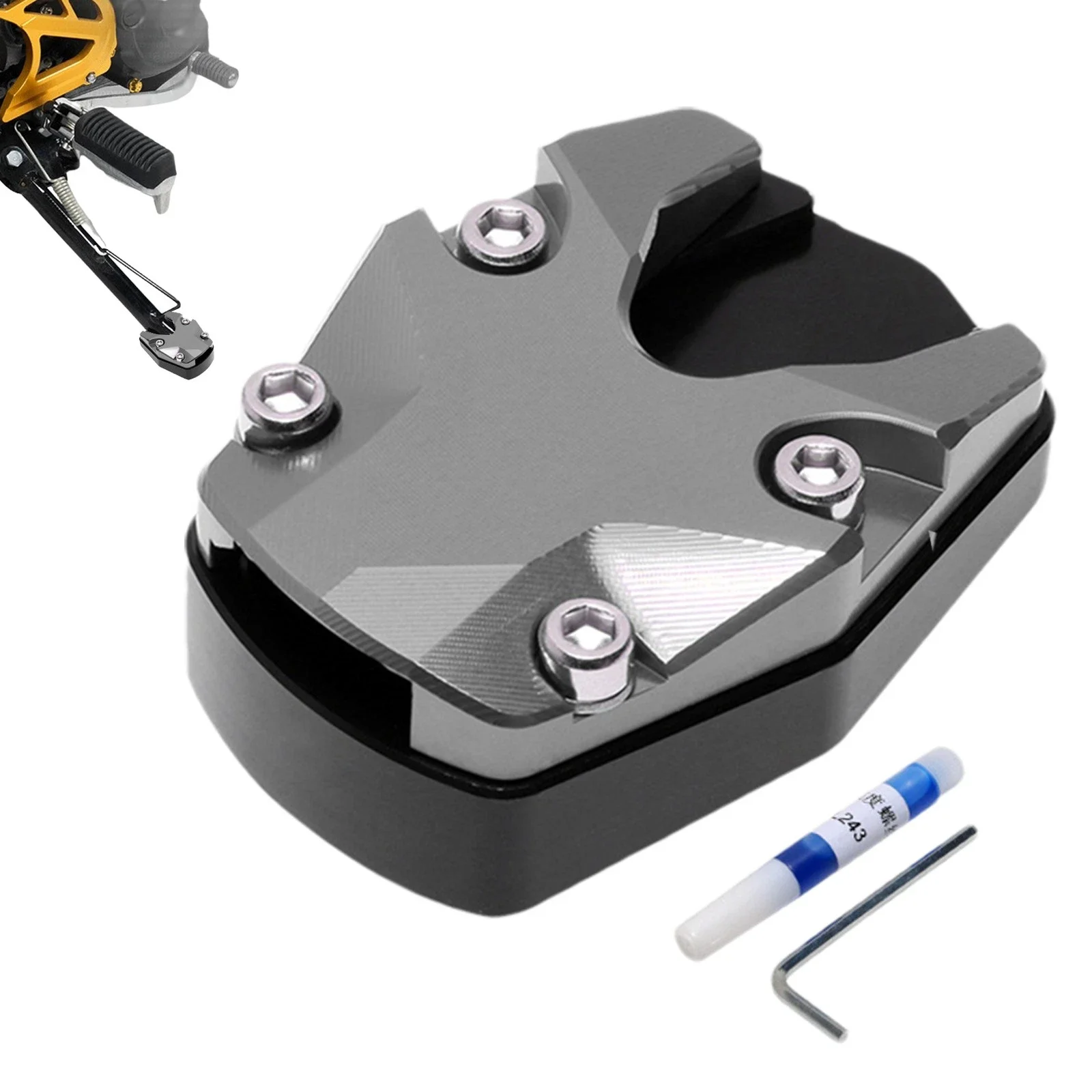 1pc Motorcycle Kickstand Extender Foot Side Stand Extension Foot Pad ...