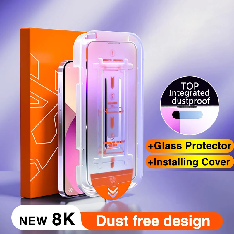 New 8K Oleophobic Coating Dust free Installation Screen Protector For ...