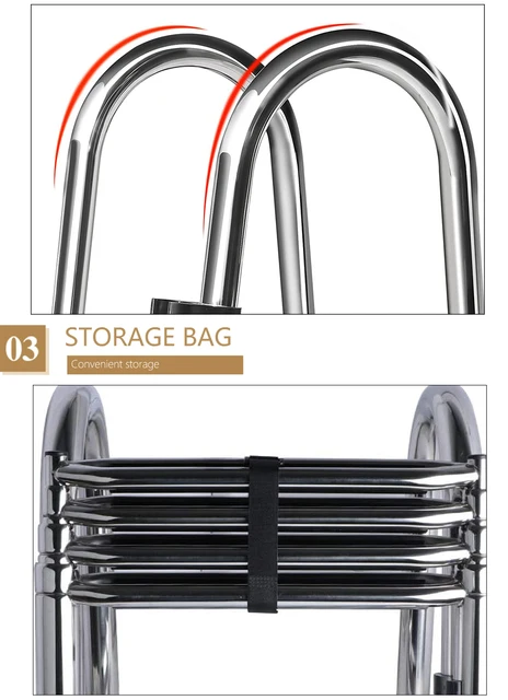 Swim Ladder For Boats 316 Stainless Steel 4 Step Boat Ladder Under ...