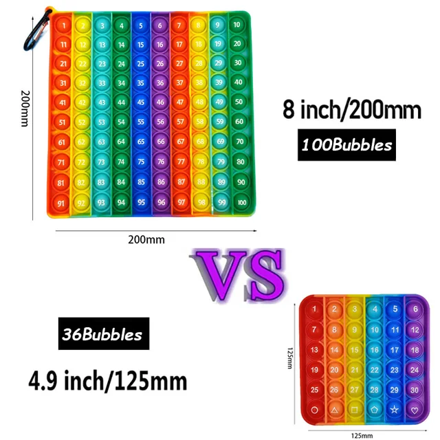 New Montessori Push it Big Size Bubbles Kids Toys Baby Math Arithmetic ...