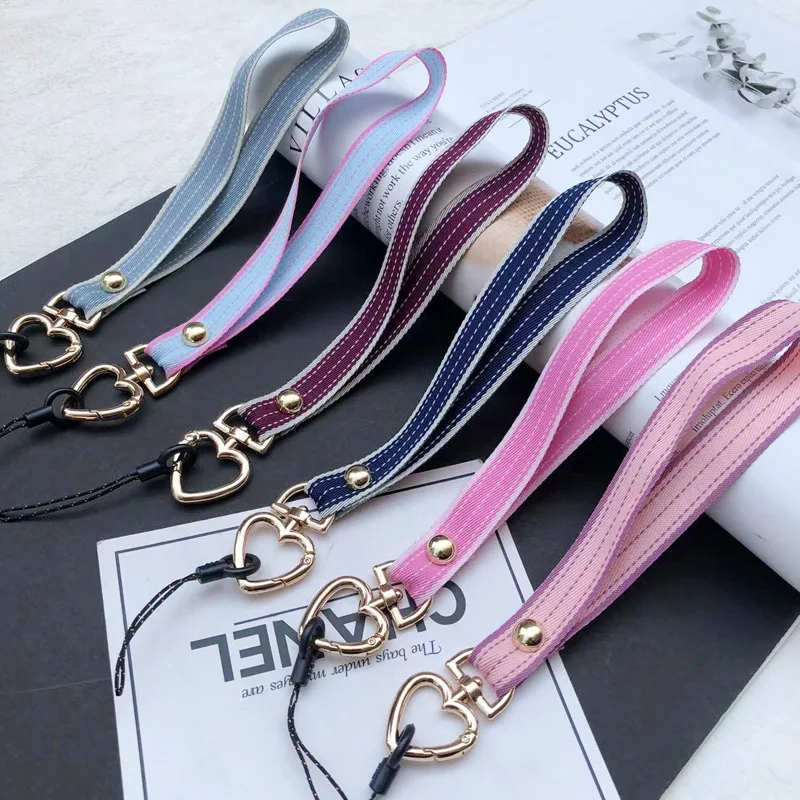Short-Strap-Metal-Heart-Clip-Lanyard-Mobile-Phone-Straps-for-IPhone ...