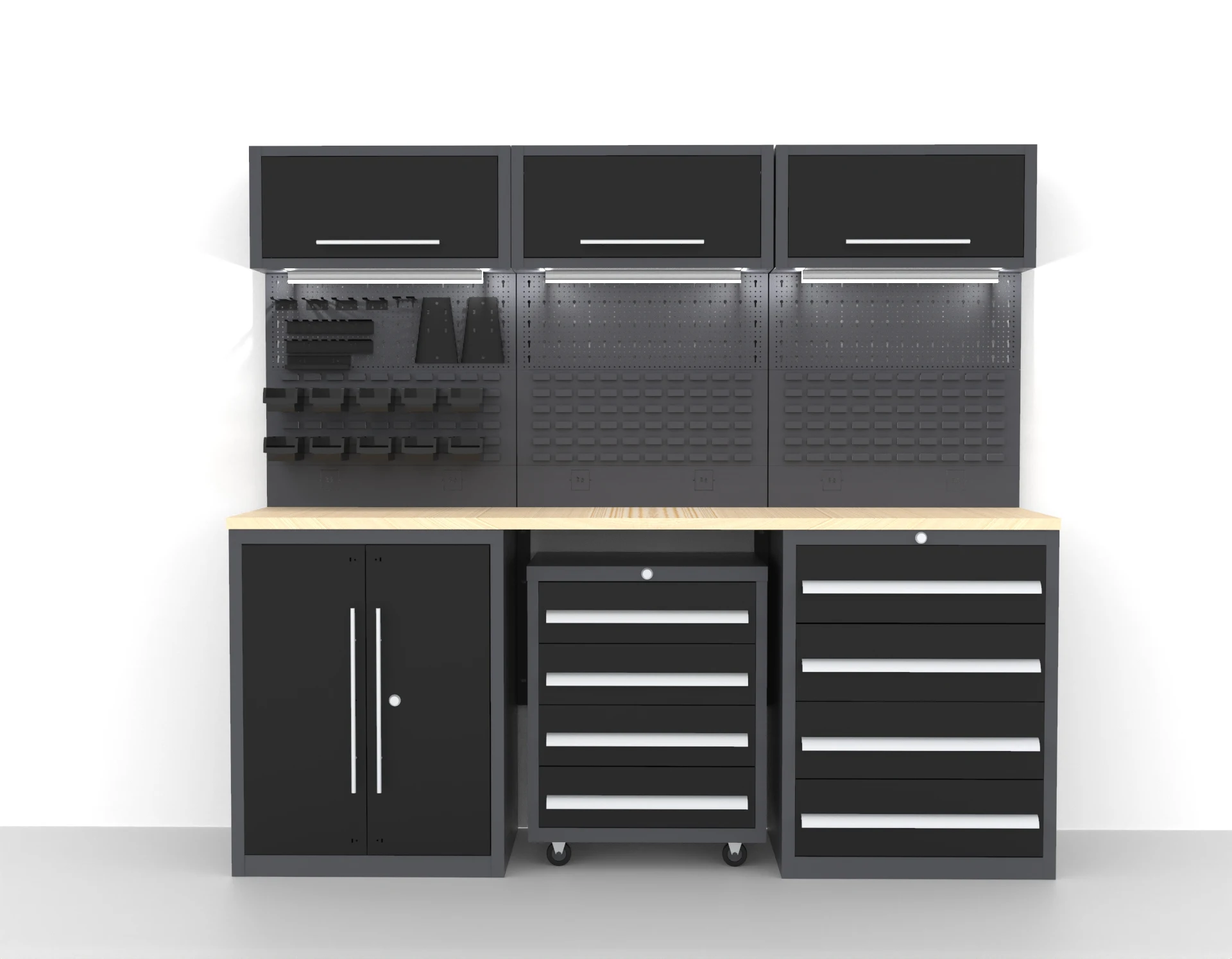 Double-Door High Quality Steel Cabinet With Drawers And Wall Cabinets ...