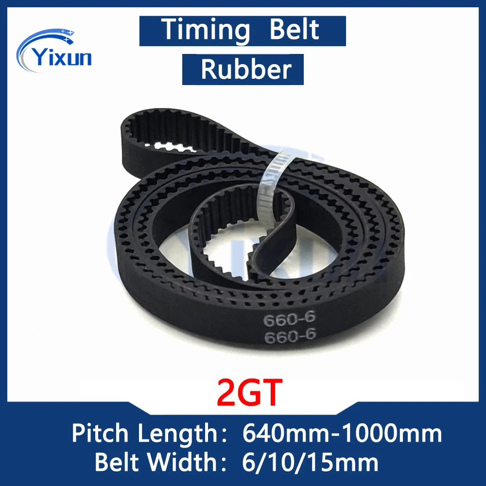 2GT Rubber Synchronous Timing Belt Length 640-1000mm Width 6/10/15mm ...