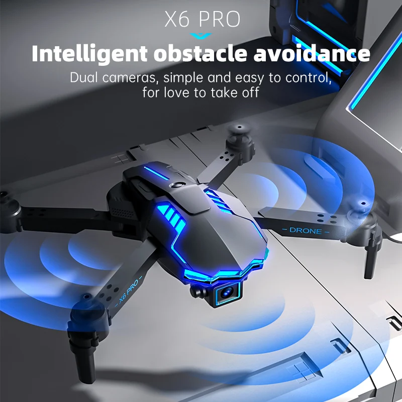 2022 novos drones x6 4k hd lente dupla com fpv fluxo óptico obstáculo ...