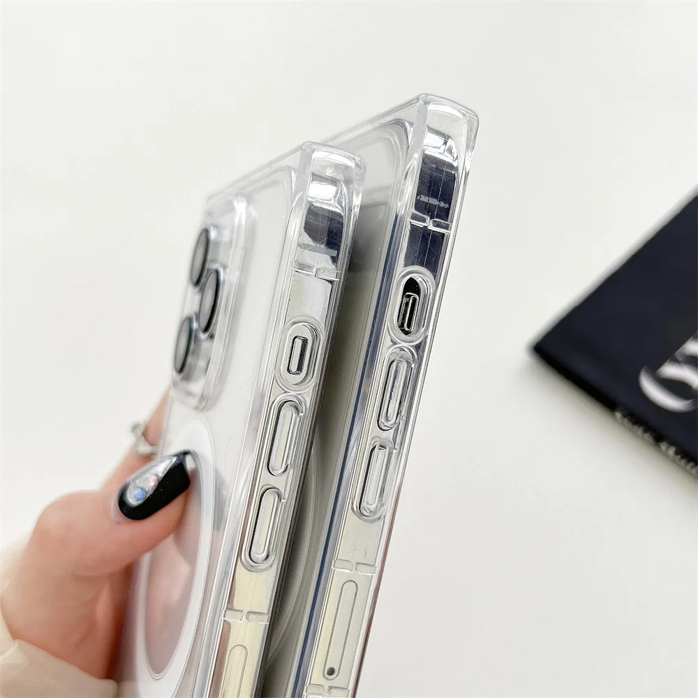 Luxury 2-in-1 Square Magnetic Wireless Charging High-Transparency Clear ...