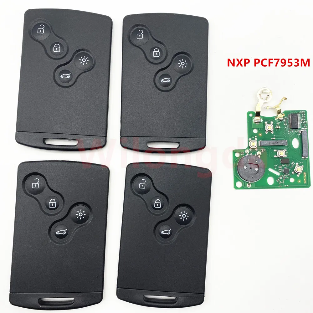 4 Button Smart Key 433MHz PCF7953 PCF7953M 4A HITAG Chip Passive ...