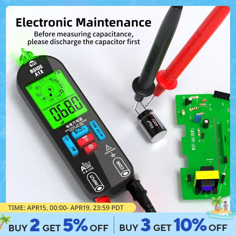 BSIDE-A1X-Mult-metro-Digital-Resist-ncia-Tens-o-Diodo-Tester-Electric ...