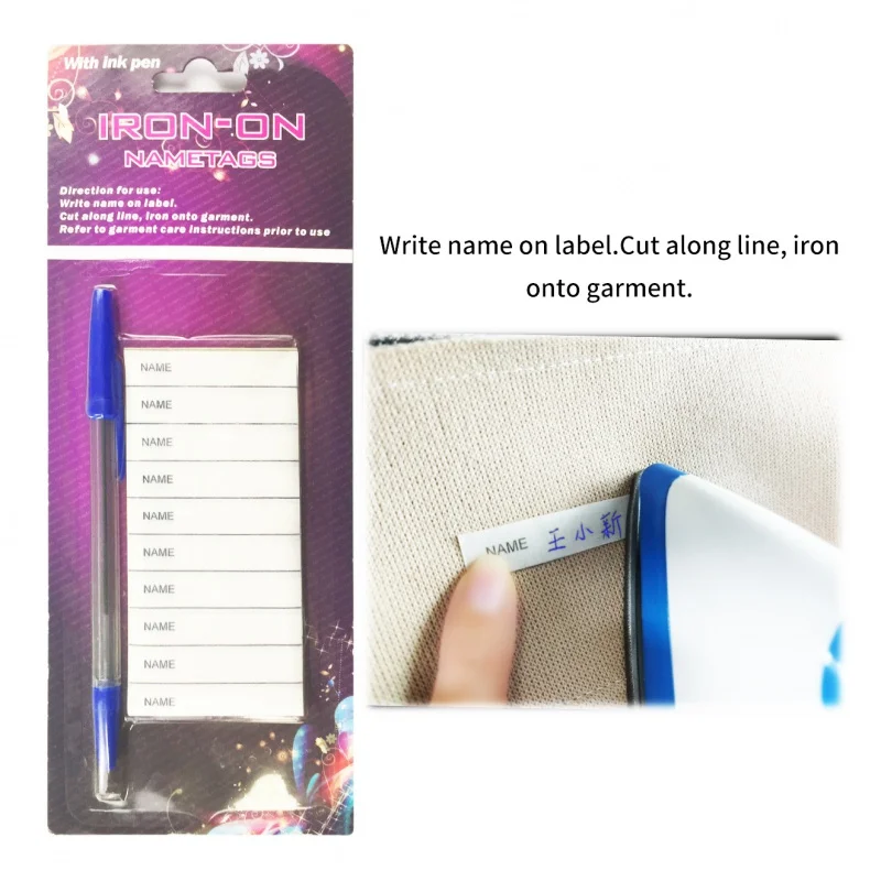 NAME-LABEL-KIT-50-200Pcs-White-Washable-Name-Sticker-For-Clothing-Iron ...