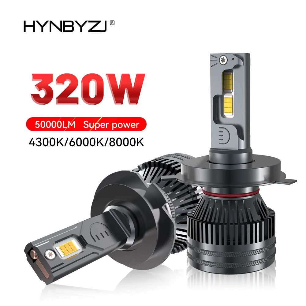 Hynbyzj 320w High Power 50000lm H7 H4 H11 Led Headlight H1 H8 H9 Hb4 Hb3 9005 9006 9012 Turbo ...