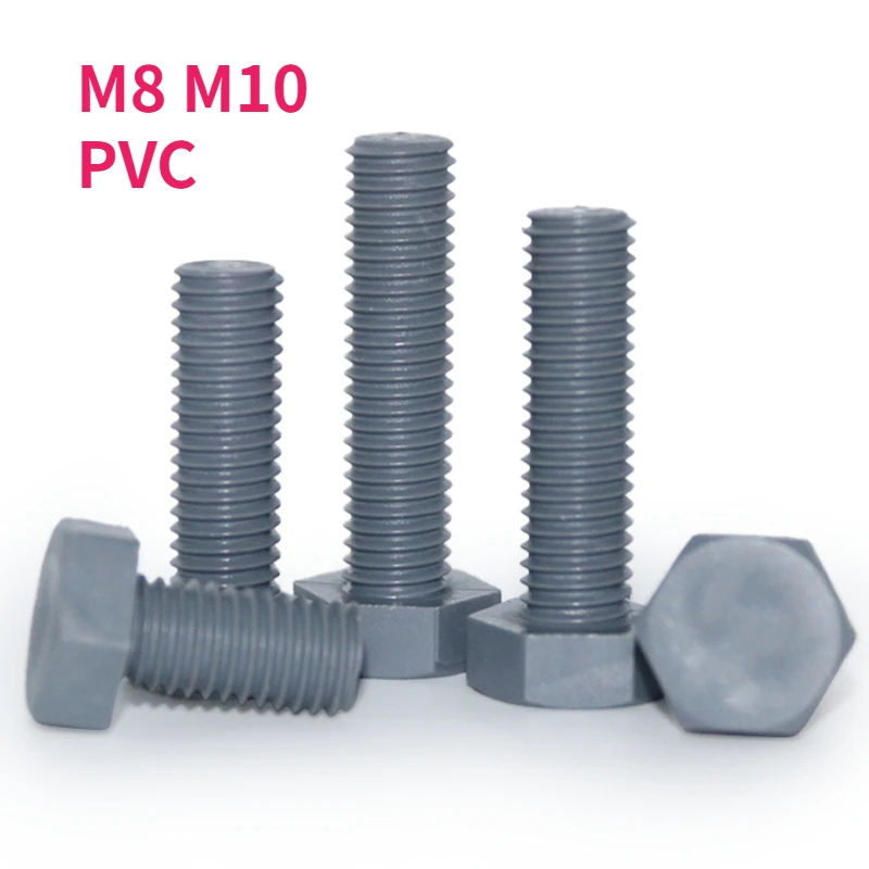 2/5/10/20pcs M8 M10 Pvc External Hex Screw Plastic Outer Hexagon Bolt ...