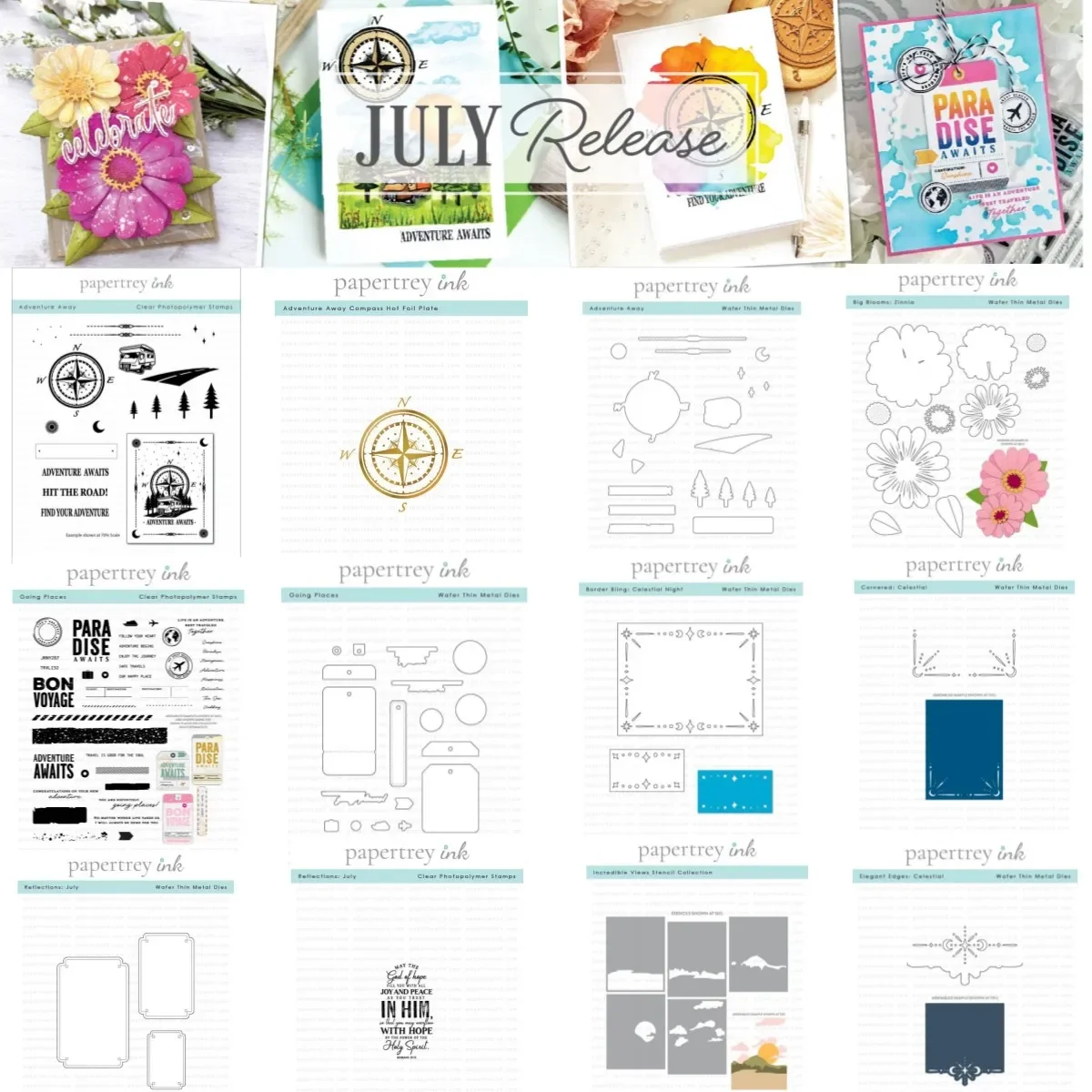 Compass-Flower-Scenery-Clear-Stamps-Metal-Cutting-Dies-Stencil-Hot-Foil ...