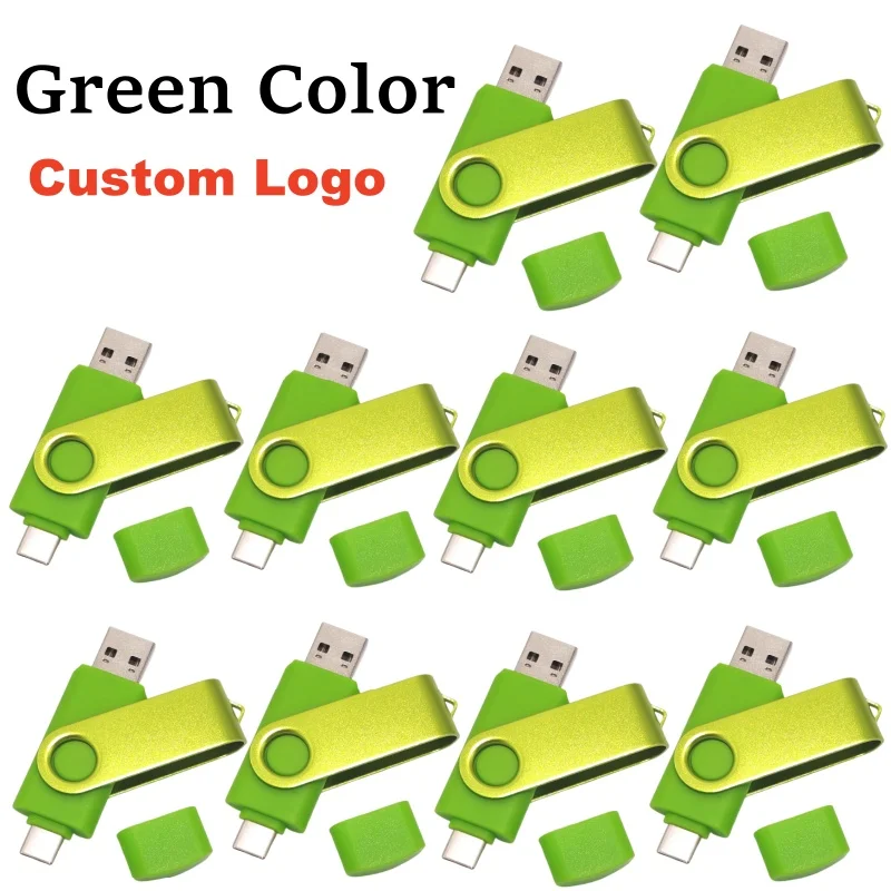 10PCS/Lot Mini USB Flash Drive TYPE-C 2IN1 Pen Drives USB2.0 Pendrive ...