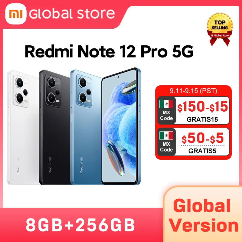 Xiaomi Redmi Note 12 Pro, versión Global, 5G, 128GB/256GB, cámara OIS, Pantalla AMOLED de 120Hz ...