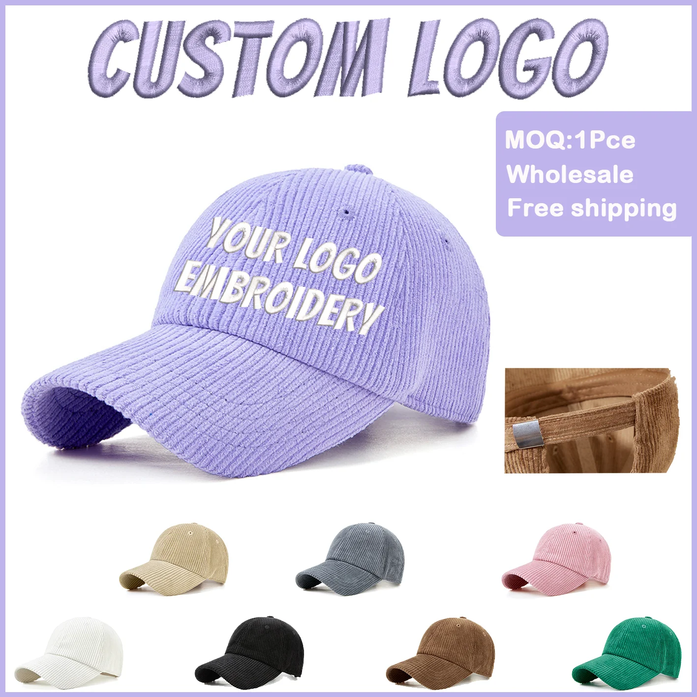 Fedoryn Custom Corduroy Hat for Women and Man DIY Embroidery Baseball ...