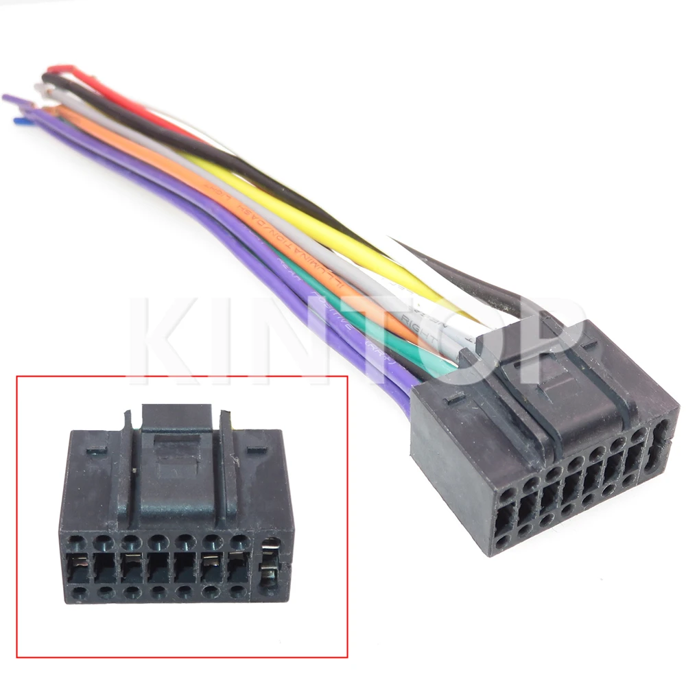 16-Pins-Car-Radio-Stereo-Wire-Harness-CD-Plug-Adapter-Auto-Cable ...