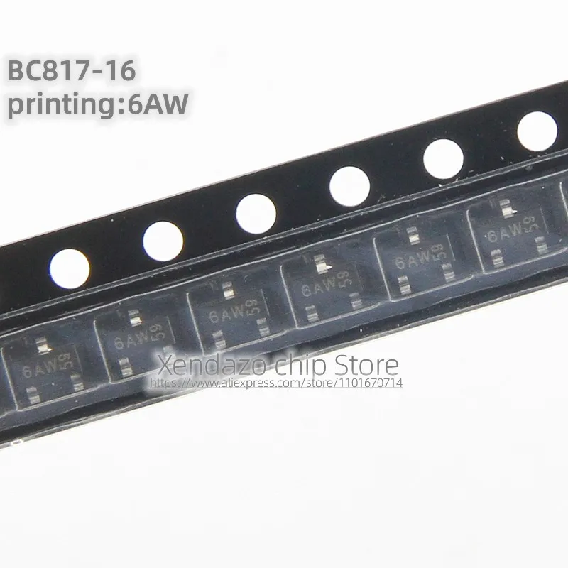 50 pièces/lot BC817-16 BC817 injscreen impression 6AW SOT-23 paquet ...