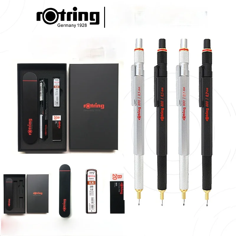 Rotring-800-0-5-0-7mm-All-metal-Drawing-Automatic-Pencil-Black-Silver ...