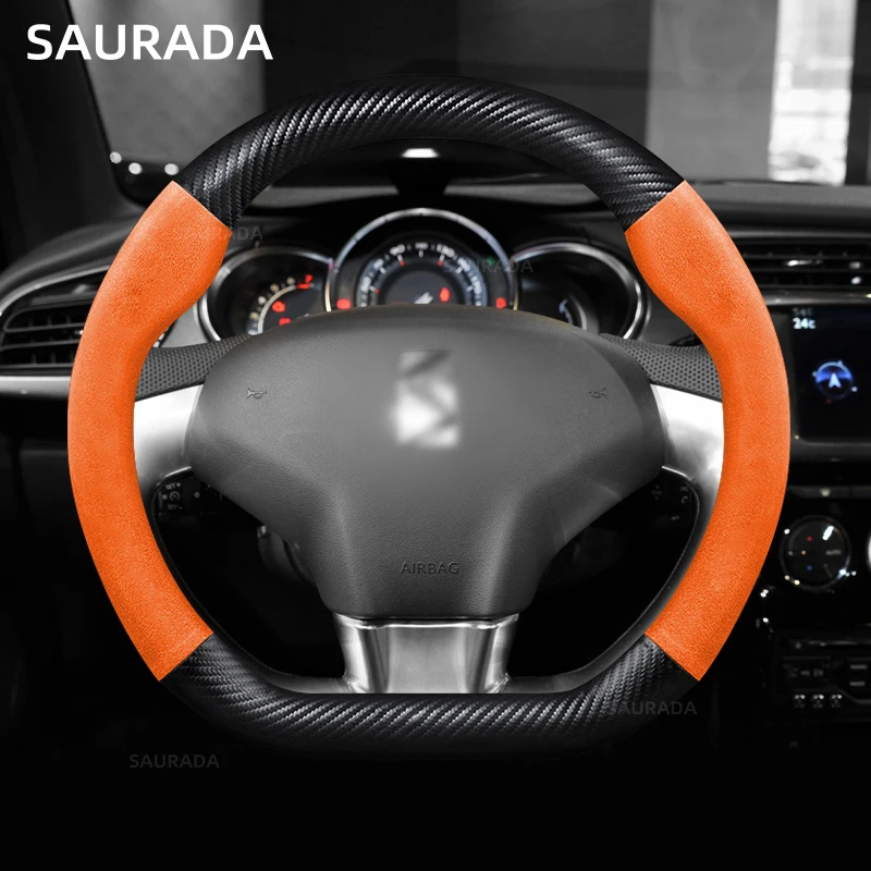 38cm-non-slip-Microfiber-PU-leather-car-steering-wheel-cover-for ...