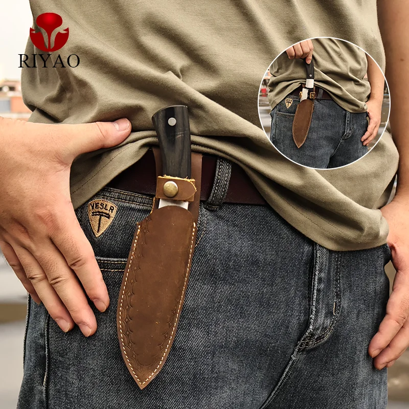 RIYAO-Vintage-Genuine-Leather-Knife-Sheath-Belt-For-Waist-Packs-Outdoor ...