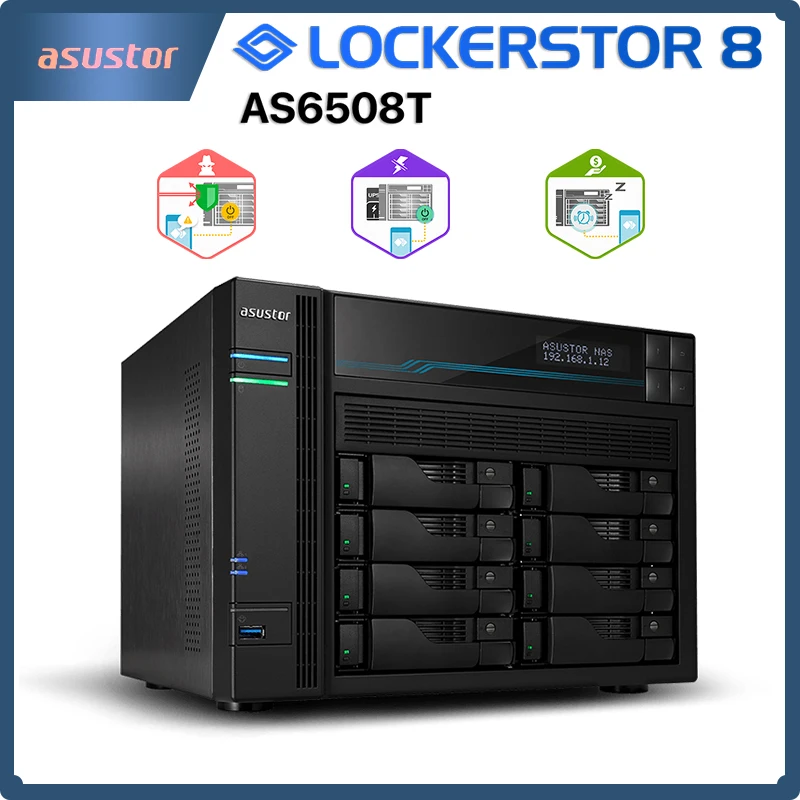 Asustor-Lockerstor-8-AS-6508T-8-Bay-NAS-Server-External-HDD-SSD ...