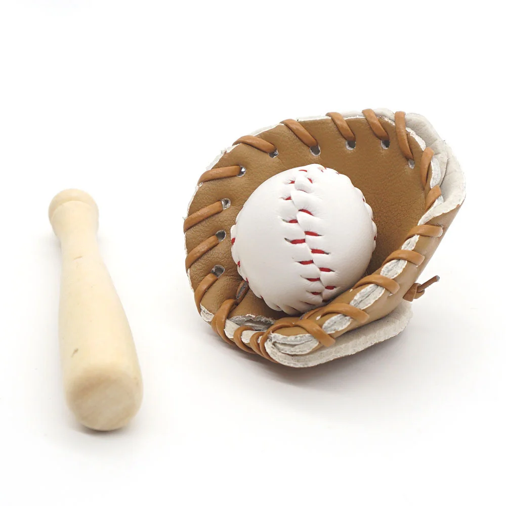 Dollhouse baseball bat gloves Three Piece Mini simulated sporting goods ...