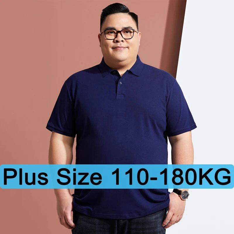 Men Plus Size Polo Shirt Oversized 6XL 7XL Summer Short Sleeve T Shirts ...