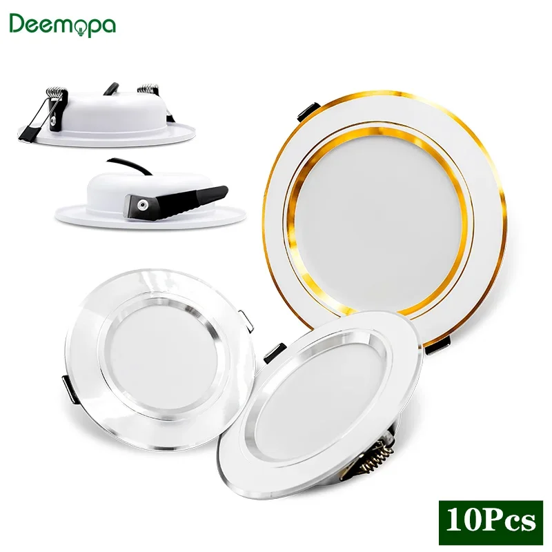Luz-descendente-Led-de-techo-empotrada-foco-de-luz-redonda-de-5W-9W-12W ...