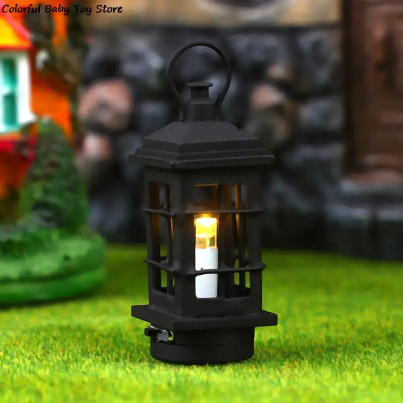 1-12-Dollhouse-Miniature-LED-Lamp-Wall-Lamp-Black-Hollow-Light-Desk ...