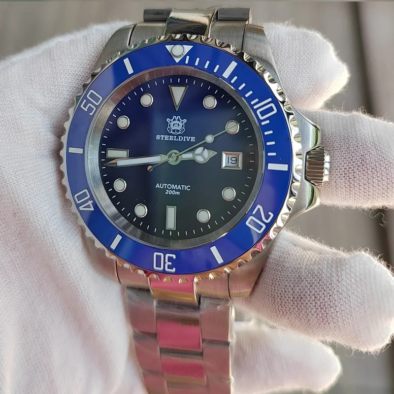 STEELDIVE Reloj de buceo mecánico automático para hombre, cronógrafo ...