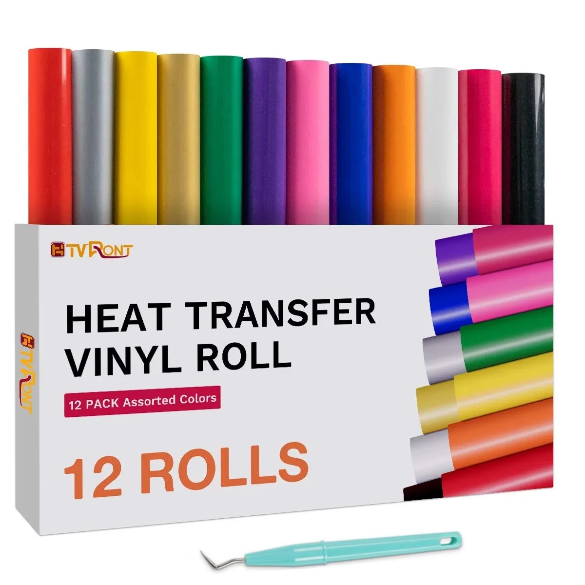 Htvront 12/6 Pack 12x5ft Multi Colors Heat Transfer Vinyl Roll For ...