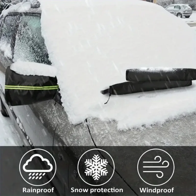 Universal Car Windshield Wiper Covers & Rearview Mirror Ice Cover ...