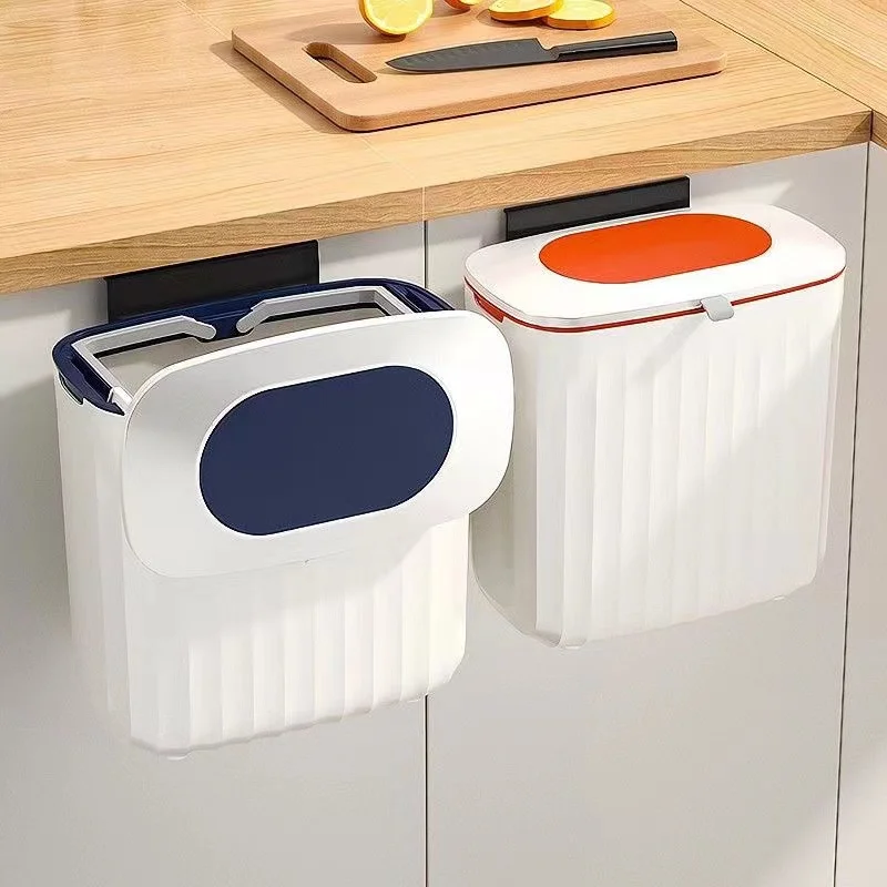 Wall-Mounted-Trashcan-Kitchen-Bathroom-Toilet-Waste-Storage-with-Lid ...