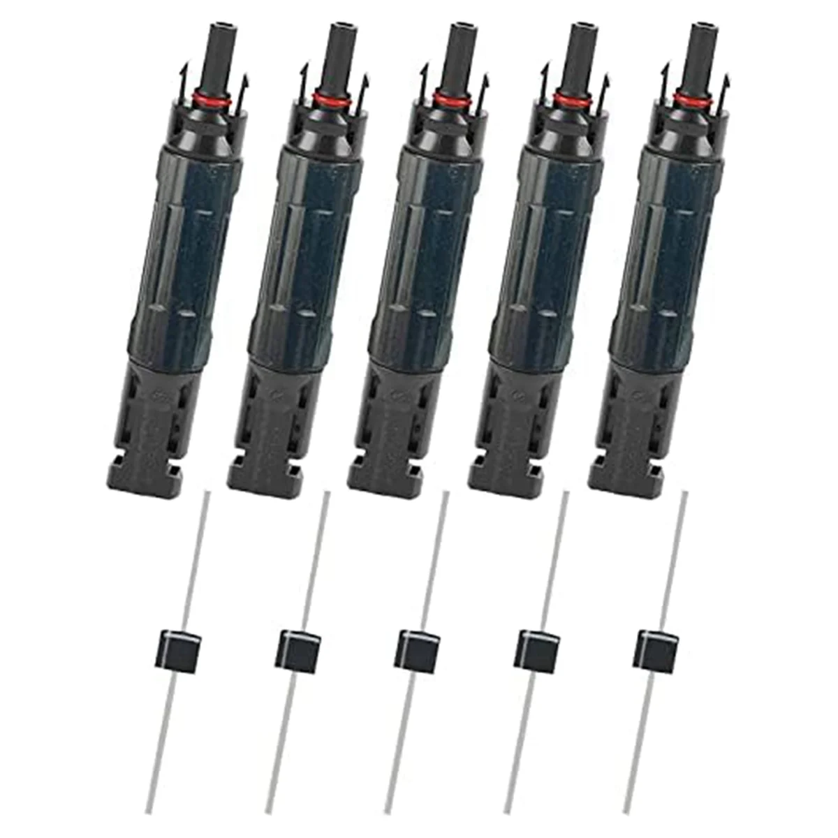 5-PCS-PV-Solar-Panel-Connector-Male-Female-30A-Built-In-Diode-Inline ...